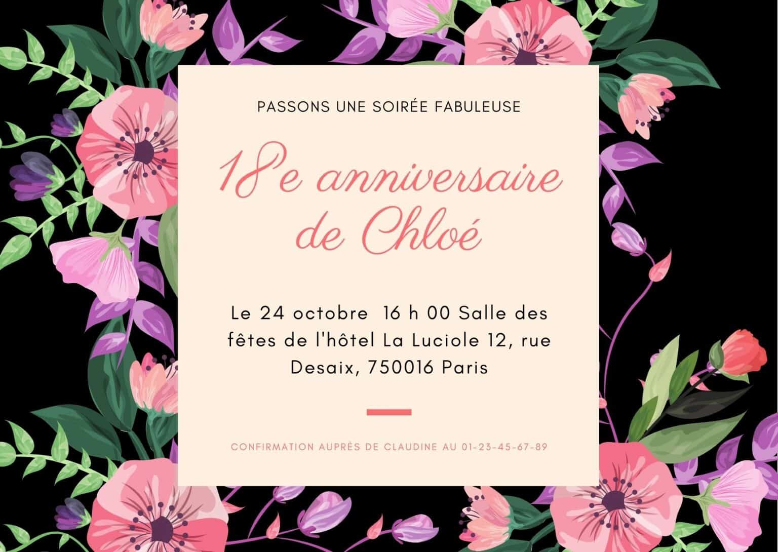 Modèles de textes d'invitation anniversaire - Message d'amour