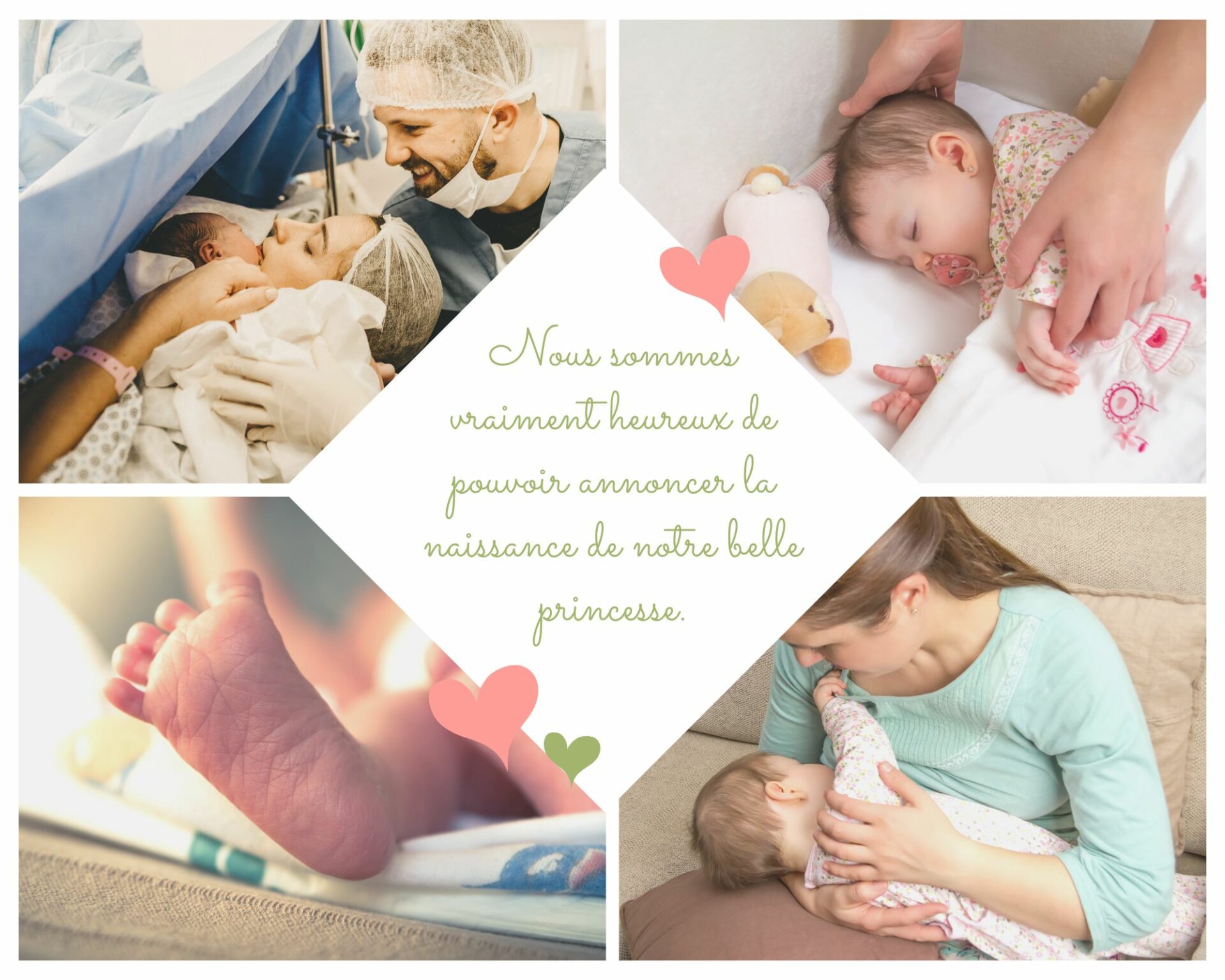 Idées de faire-part naissance fille - Message d'amour