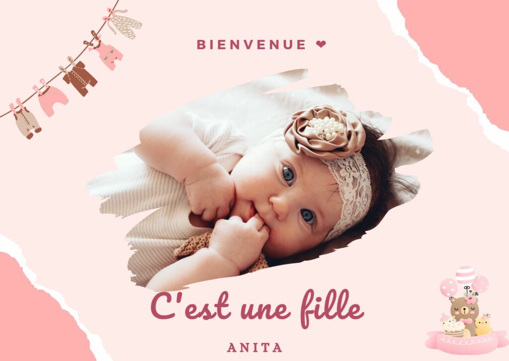 Idées de faire-part naissance fille - Message d'amour